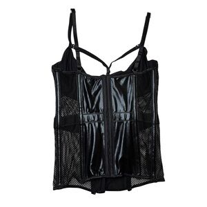 Coquette | Intimates & Sleepwear | Black Wet Look Mesh Bustier Nwt L ...
